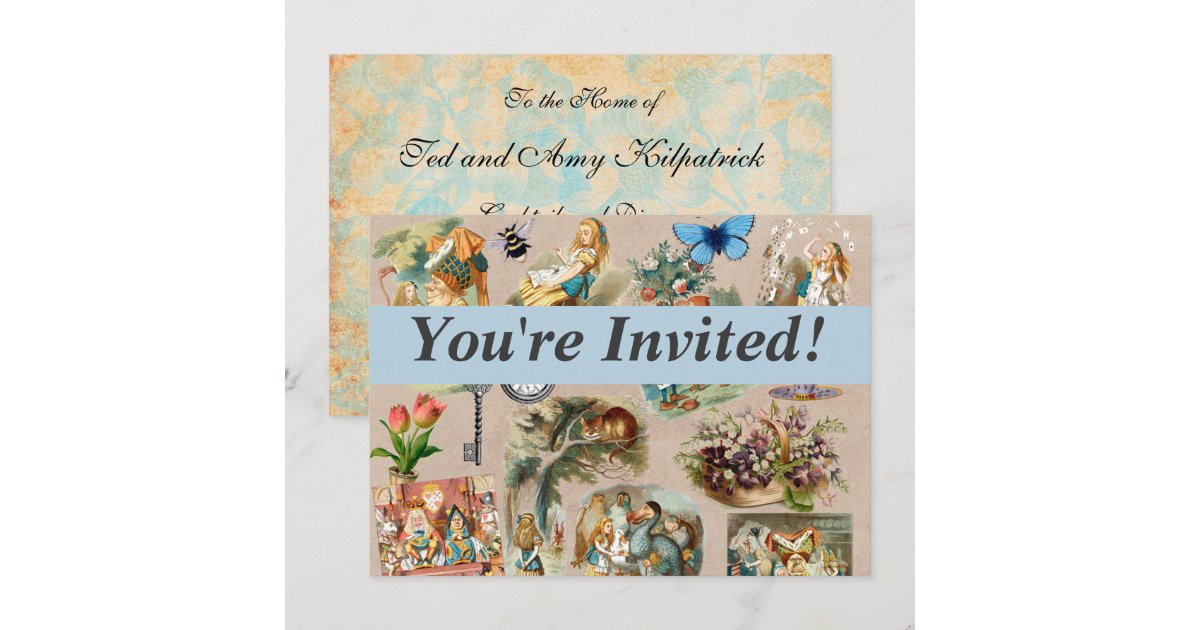 Nursery Alice Colourful 1800s Classic Wonderland Invitation | Zazzle