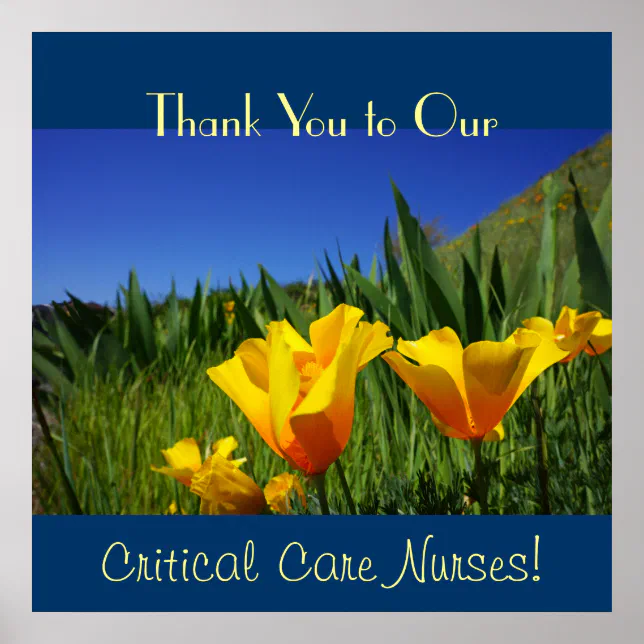 Nurse's Week posters Thank you Critical Care RN | Zazzle