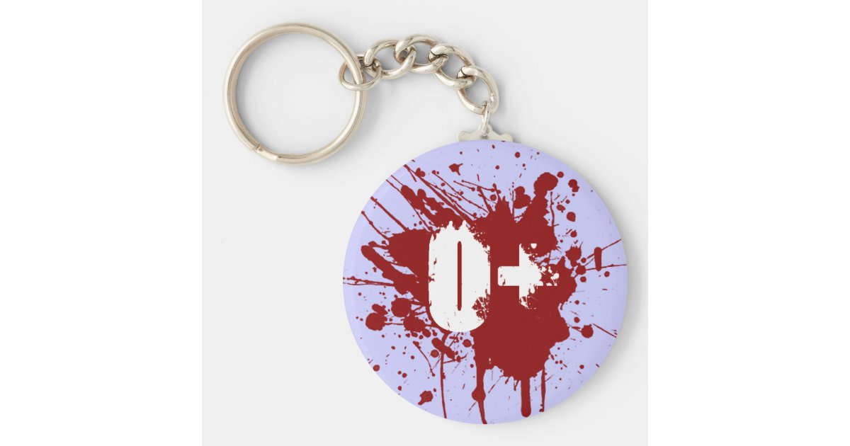 O Positive Blood Type Donation Vampire Zombie Key Ring | Zazzle