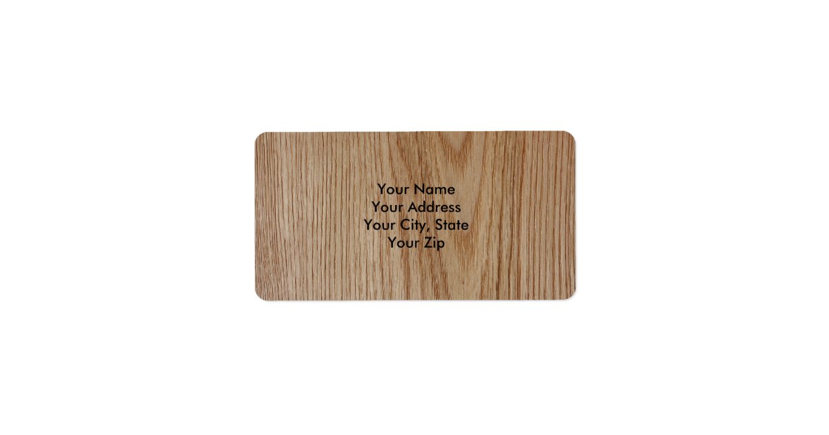Oak Wood Grain Look Label | Zazzle