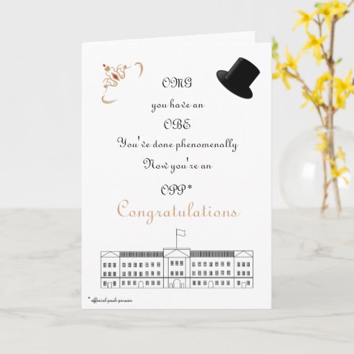 OBE Congratulations Card | Zazzle
