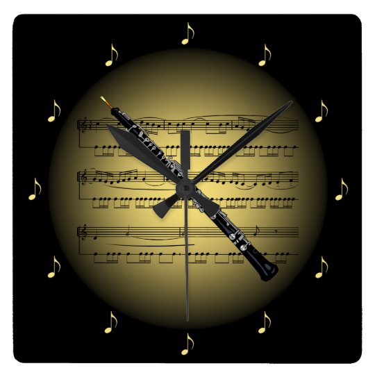 Music note time clock - black and white | Zazzle.co.uk