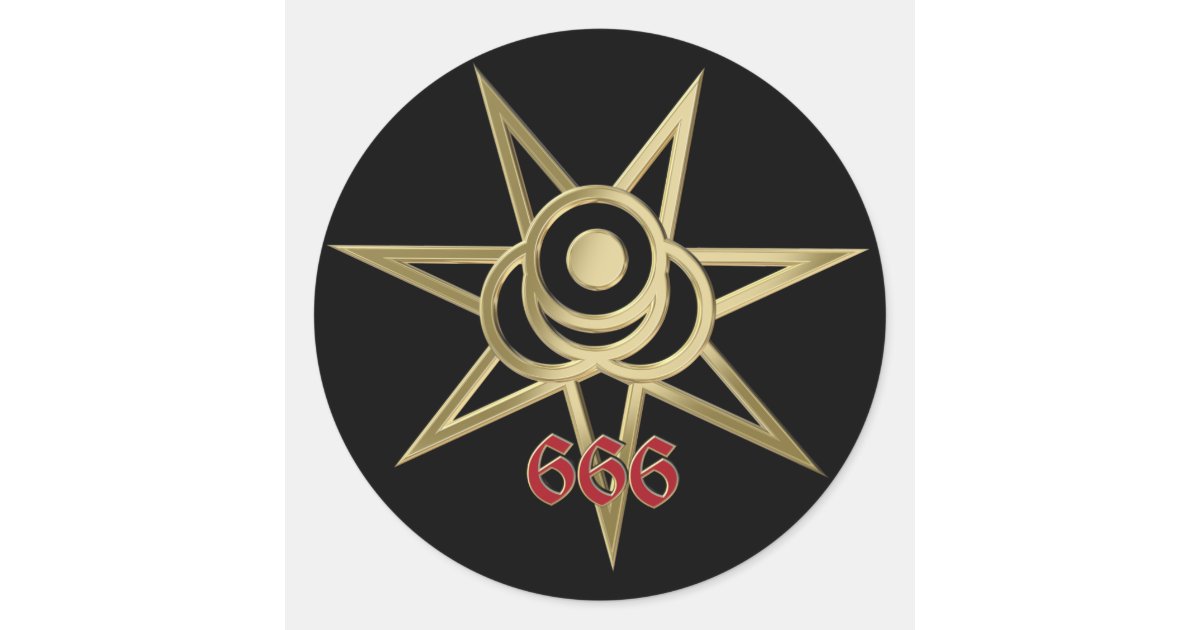Occult symbol septagram classic round sticker | Zazzle