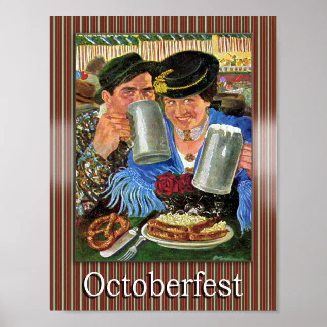 Octoberfest Poster of very old postcard | Zazzle