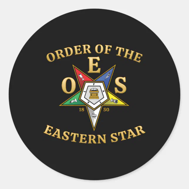 Oes Emblem Order Of The Eastern Star Classic Round Sticker | Zazzle