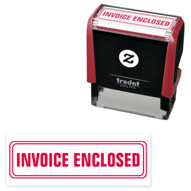 Office Invoice Enclosed Self-inking Stamp | Zazzle