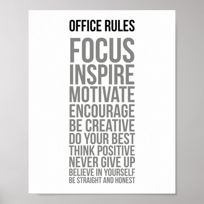 Office Rules Poster | Zazzle.co.uk