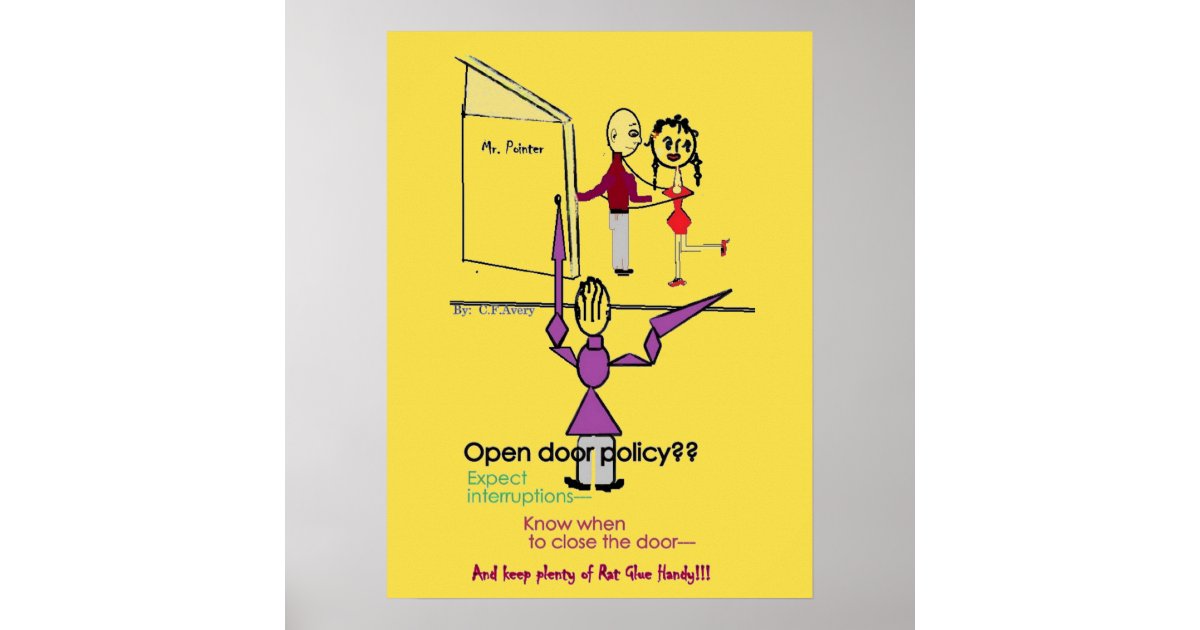 Office Wall Poster/Open Door Policy Poster | Zazzle