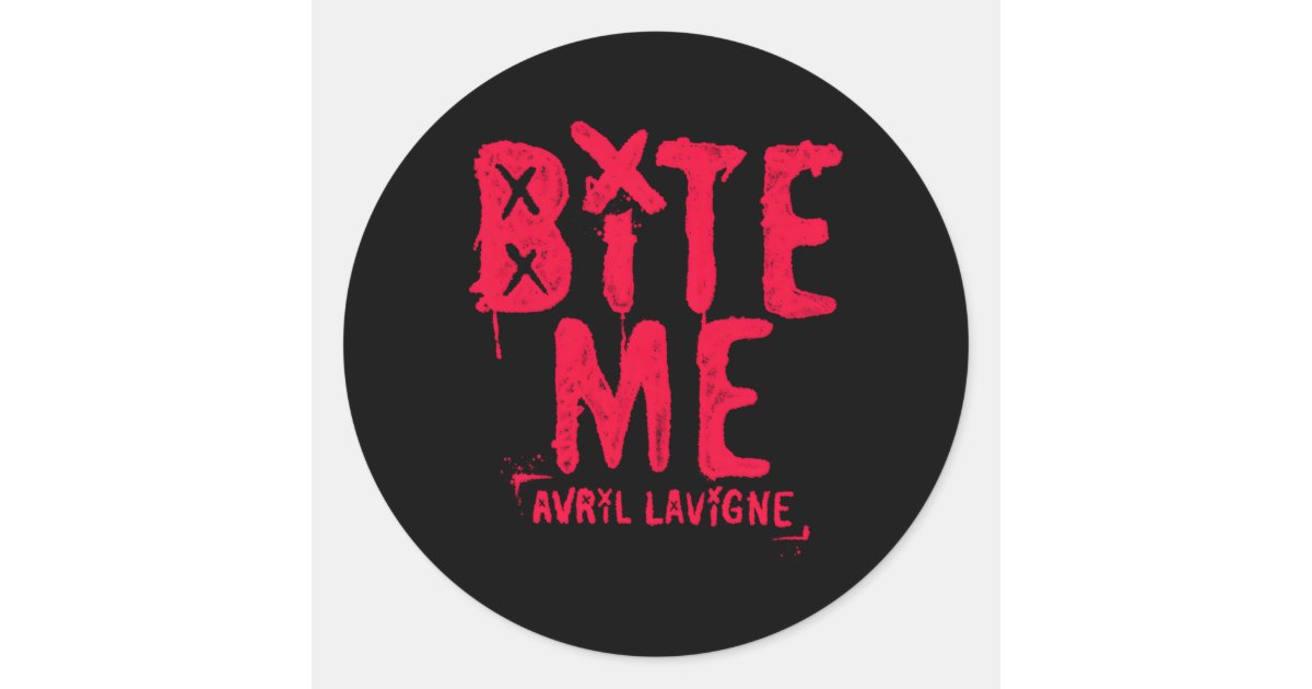 Official Avril Lavigne Red Bite Me Classic Round Sticker | Zazzle