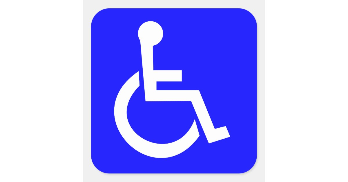 Official International symbol of access Square Sticker | Zazzle