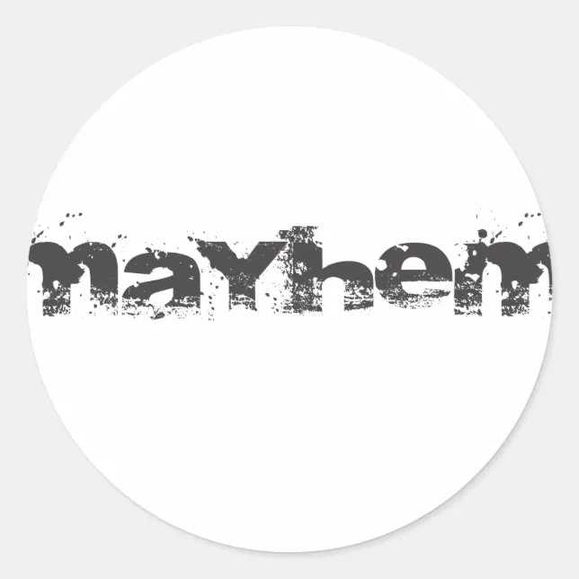 Official Mayhem Logo Merchandise Classic Round Sticker | Zazzle