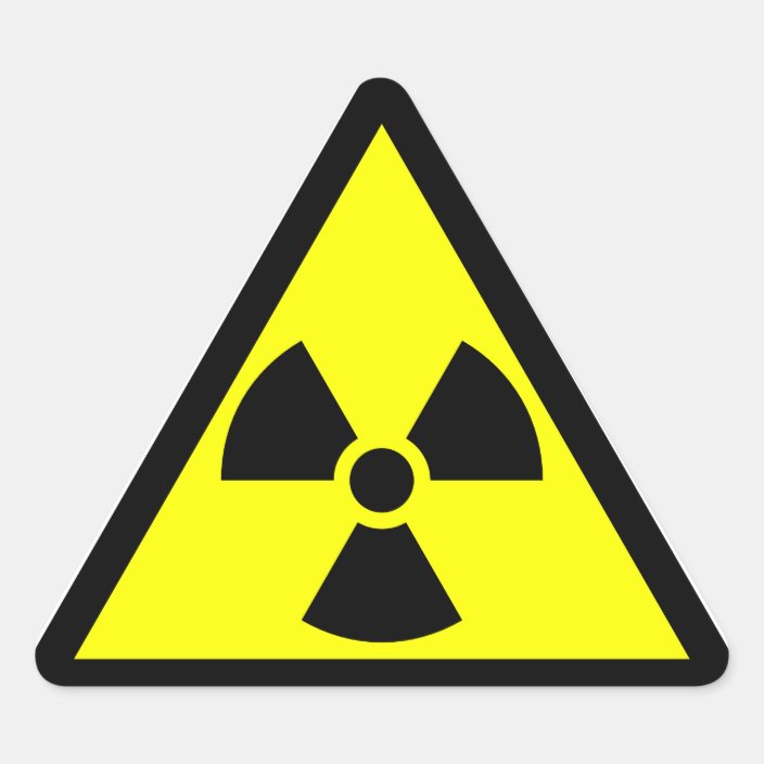 Official radioactive trefoil symbol triangle sticker | Zazzle.co.uk