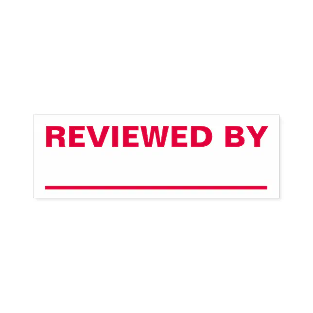 Official 'Reviewed By' Custom Signature Self-inking Stamp | Zazzle