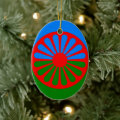 Official Romany gypsy flag Ceramic Tree Decoration | Zazzle