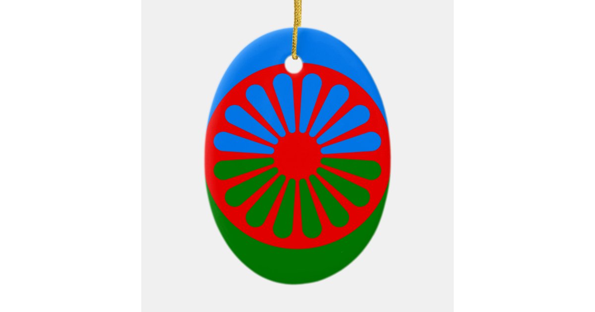 Official Romany gypsy flag Ceramic Tree Decoration | Zazzle
