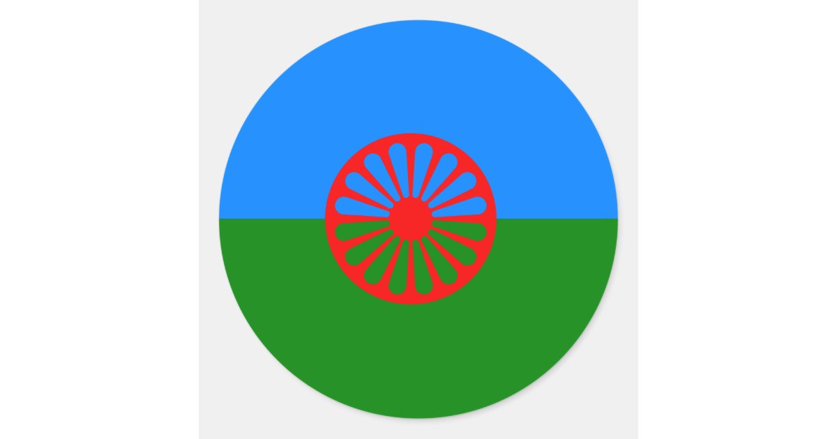 Official Romany gypsy flag Classic Round Sticker | Zazzle