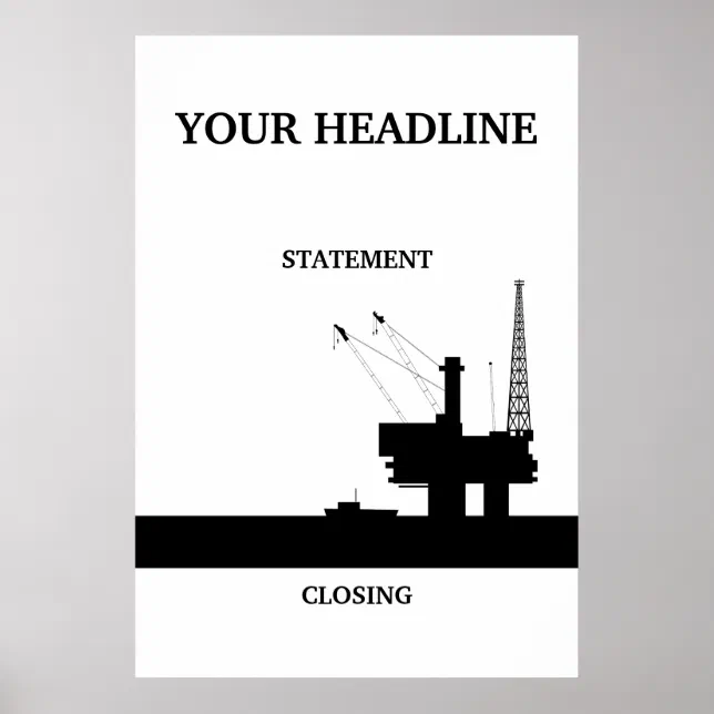 Offshore Oil Poster Template | Zazzle