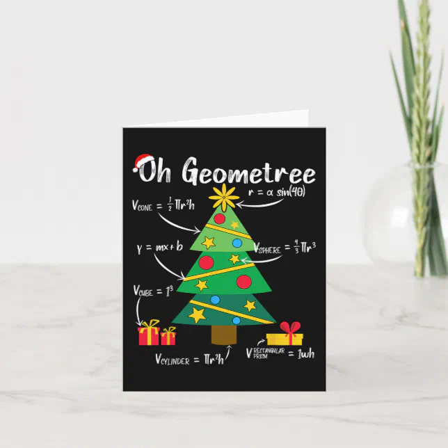 Oh geometree fun christmas tree geometry math teac card | Zazzle