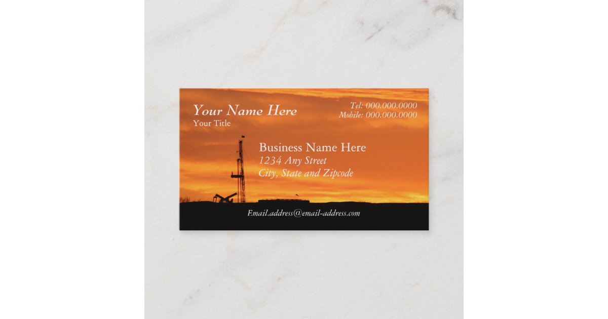 Oilfield Service Rig at Sunset Business Card | Zazzle