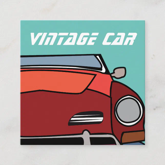 Old Classic Vintage Car Square Business Card | Zazzle