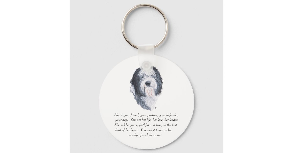 Old English Sheepdog Keepsakes Key Ring | Zazzle