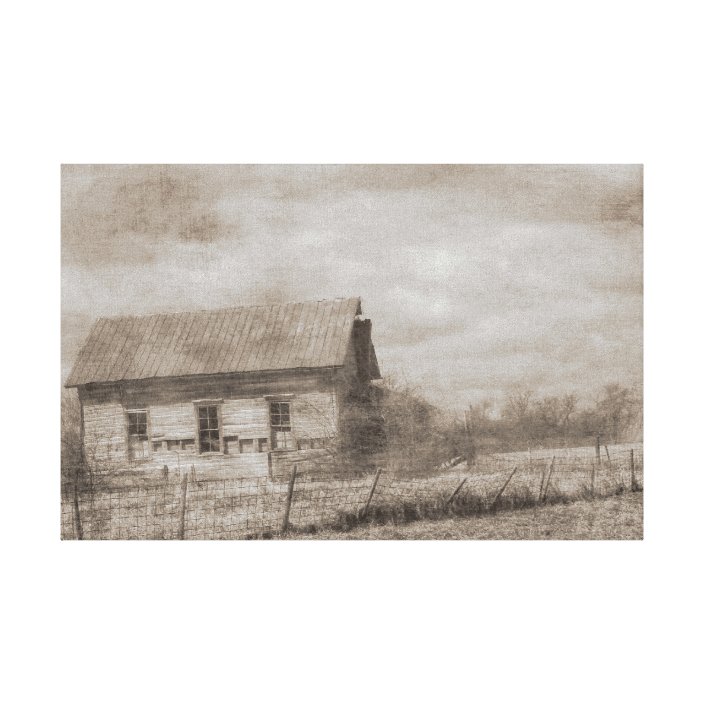 Old Farm in Sepia Canvas Print | Zazzle.co.uk