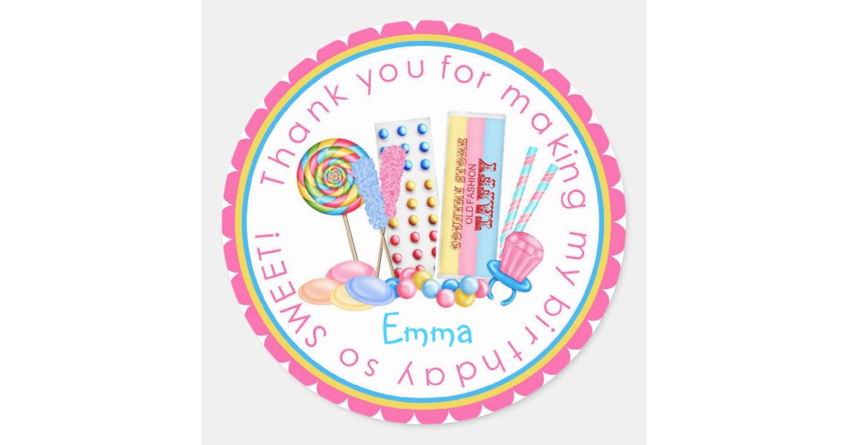 Old Fashion Candy Shop Stickers | Zazzle