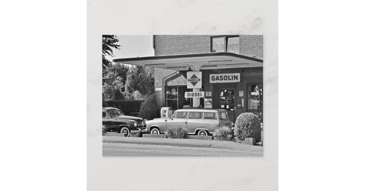 Old gas station postcard | Zazzle