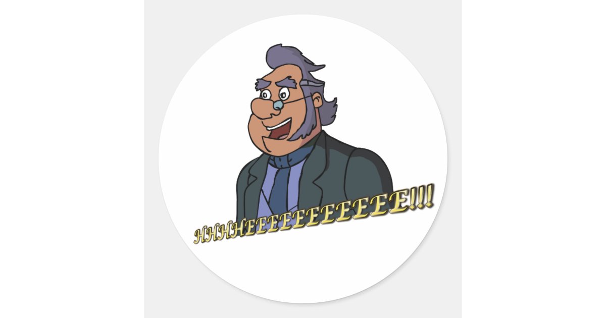 Old Man Sticker, Glossy Classic Round Sticker | Zazzle