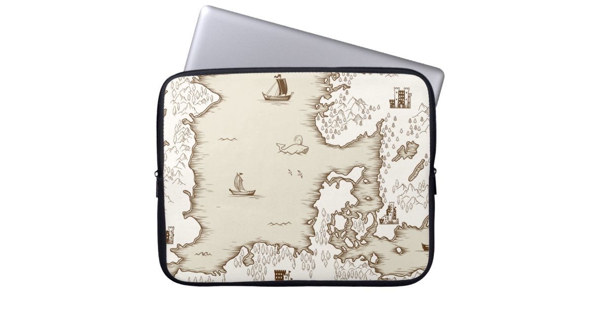 Old map of the North Sea, Britain and Scandinavia, Laptop Sleeve | Zazzle