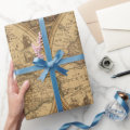 Old Map Vintage Travel World Map Traveller Gift Wrapping Paper | Zazzle