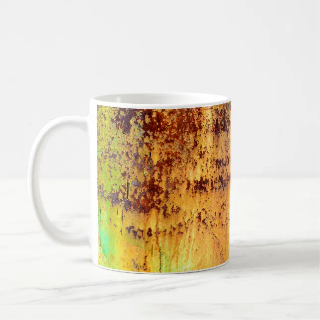 Old metal iron rust background and texture, metal coffee mug | Zazzle