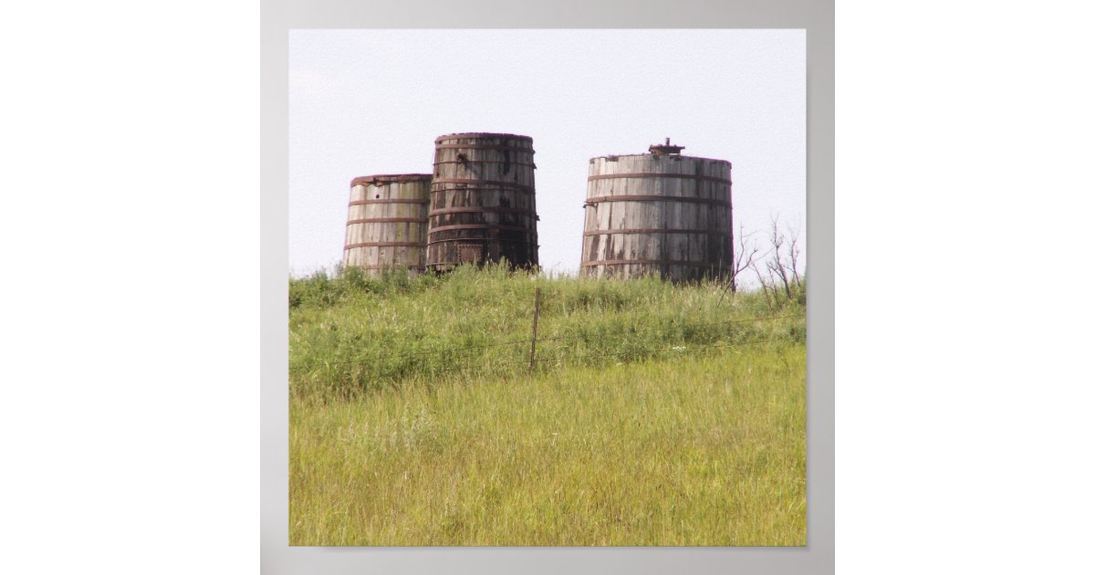 Old Oil storage Tanks Poster | Zazzle
