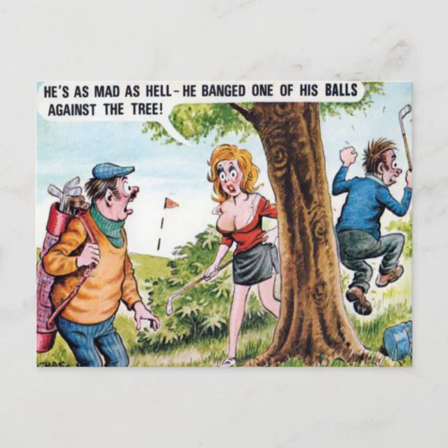 Old Postcard - Comic - Golf | Zazzle