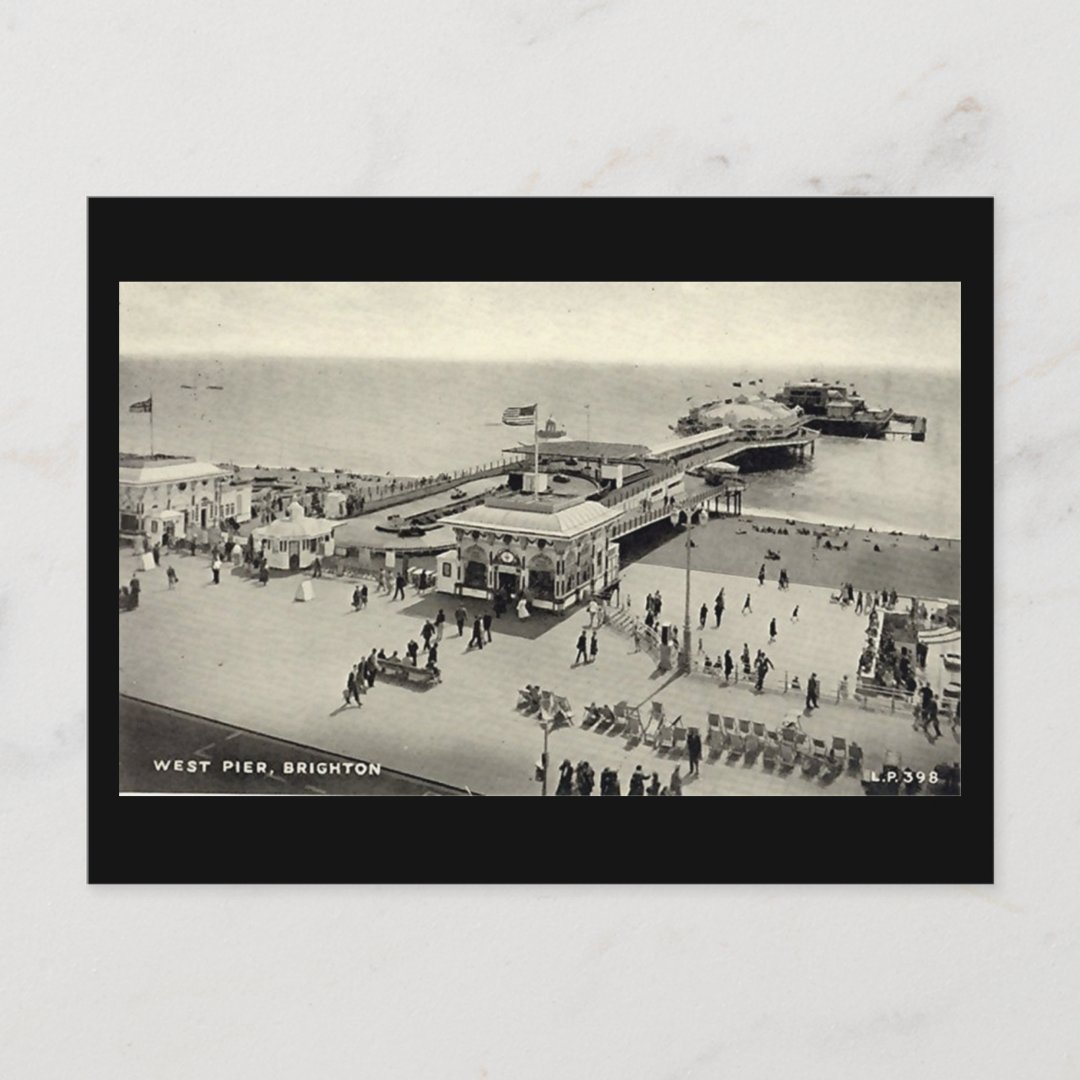 Old Postcard - West Pier, Brighton, Sussex | Zazzle