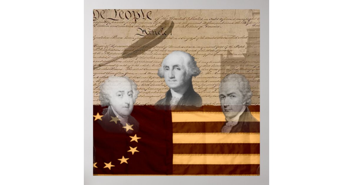 OLD SCHOOL FOUNDING FATHERS POSTER | Zazzle