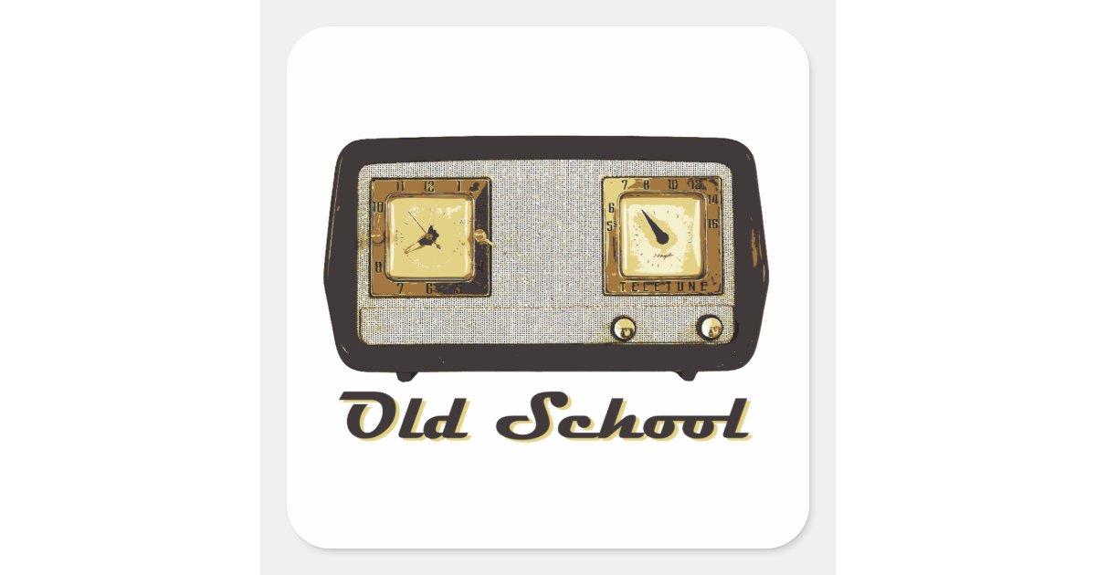 Old School Radio Retro Vintage Square Sticker | Zazzle