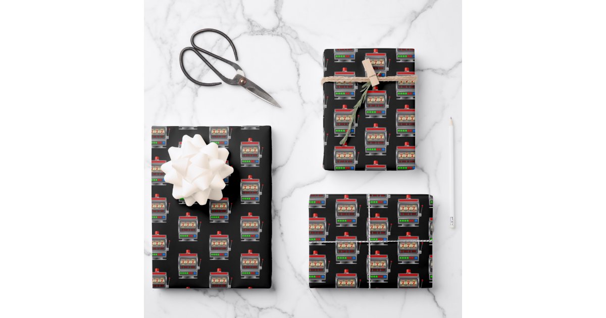 Old Style One Armed Bandit Slot Machine Gambling Wrapping Paper Sheet ...
