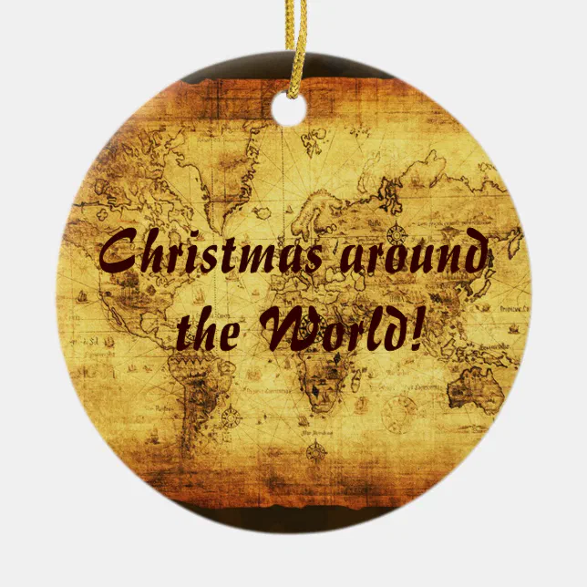 Old World Map Christmas Ornament | Zazzle