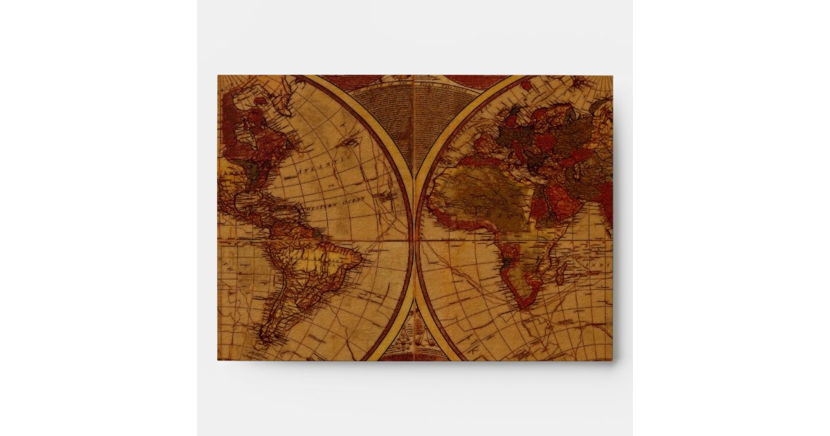 OLD WORLD MAP Greeting Card Envelope | Zazzle