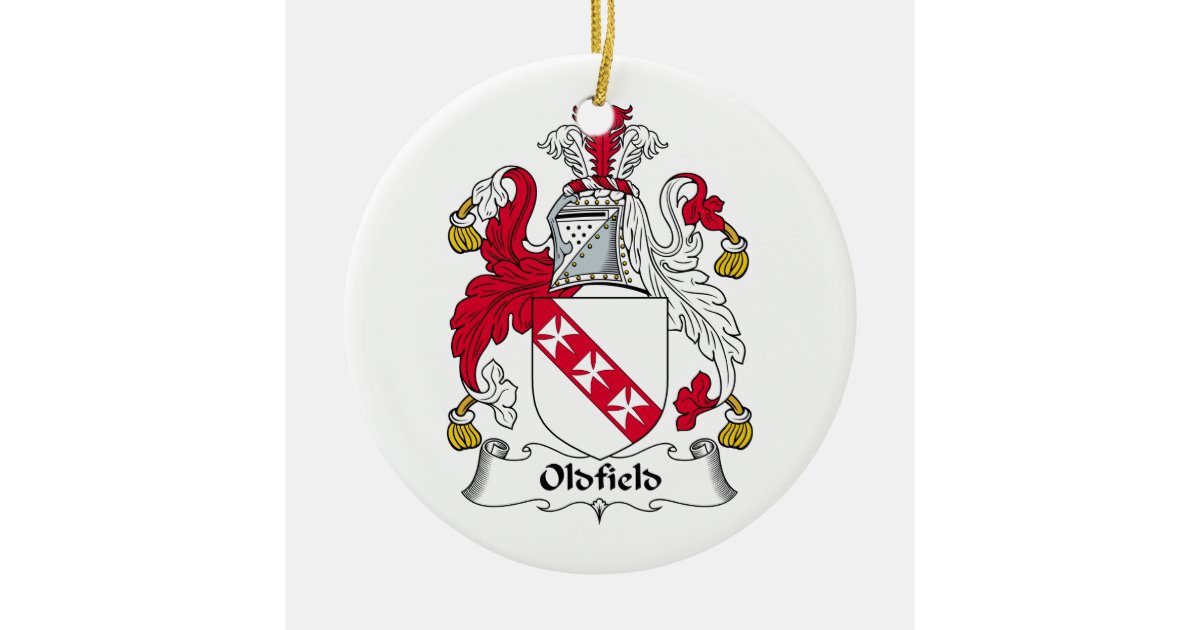 Oldfield Family Crest Ceramic Tree Decoration | Zazzle