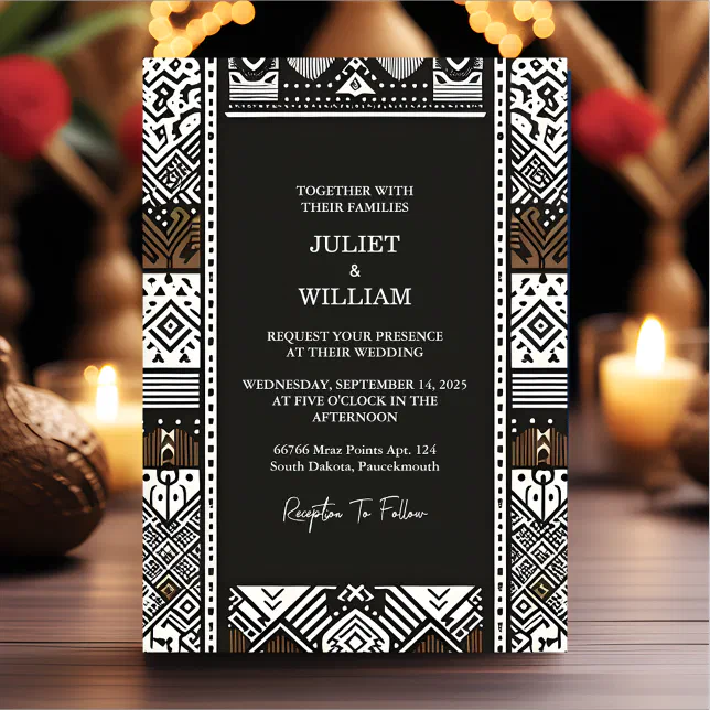 On African Ghana Brown Traditional Nigeria Wedding Invitation | Zazzle