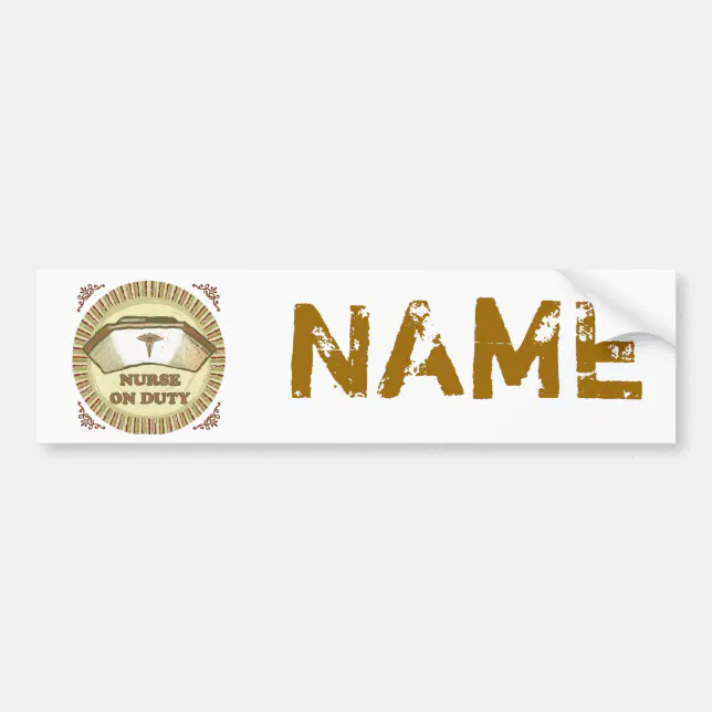 On Duty custom Nurse Bumper Sticker | Zazzle