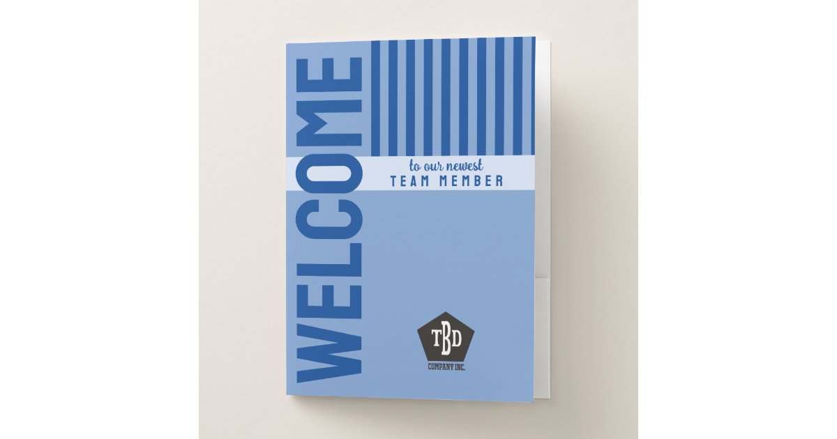 Onboarding custom colour new employee welcome pocket folder | Zazzle
