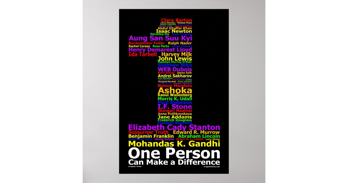One Person Can Make a Difference ( Poster ) | Zazzle