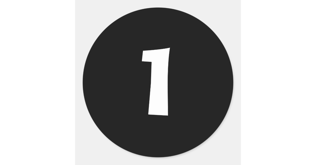 One Small Round Black Number Stickers by Janz | Zazzle.co.uk