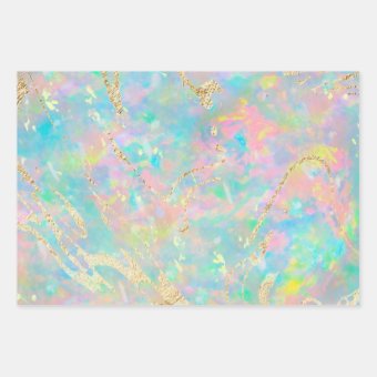 opal gemstone inspired wrapping paper sheet | Zazzle