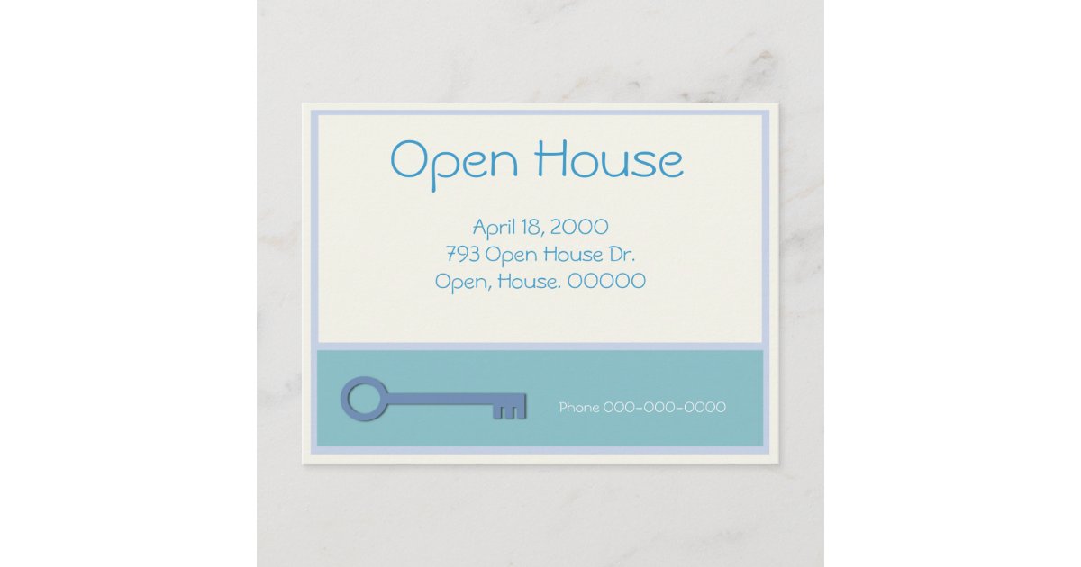 Open House Key Graphic Invitation Postcard | Zazzle