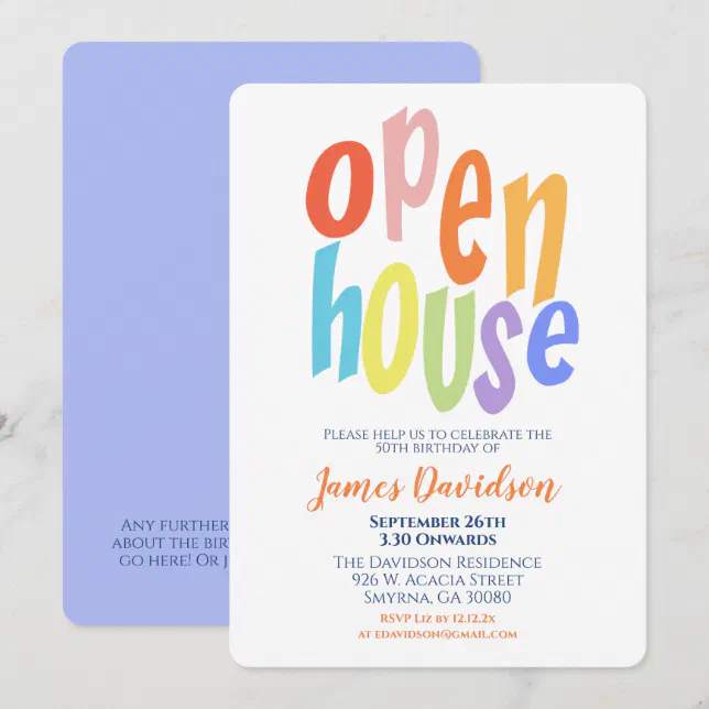Open House Party Modern Minimal Invitation | Zazzle