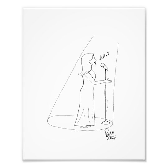 Opera Singer Musical Performer Fine Art Drawing Photo Print | Zazzle.co.uk